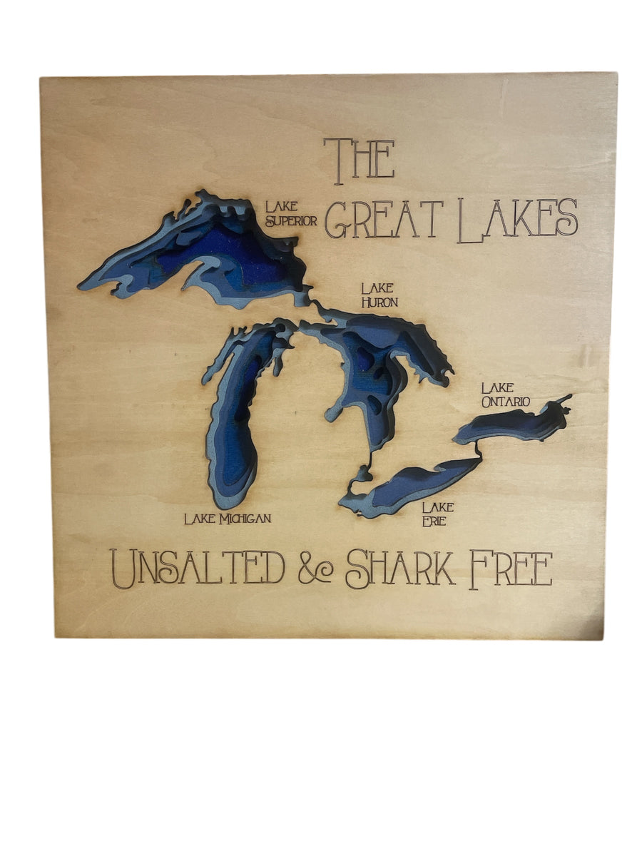 Stunning Laser-Cut Wooden Layered Map of the Great lakes – Concerning ...